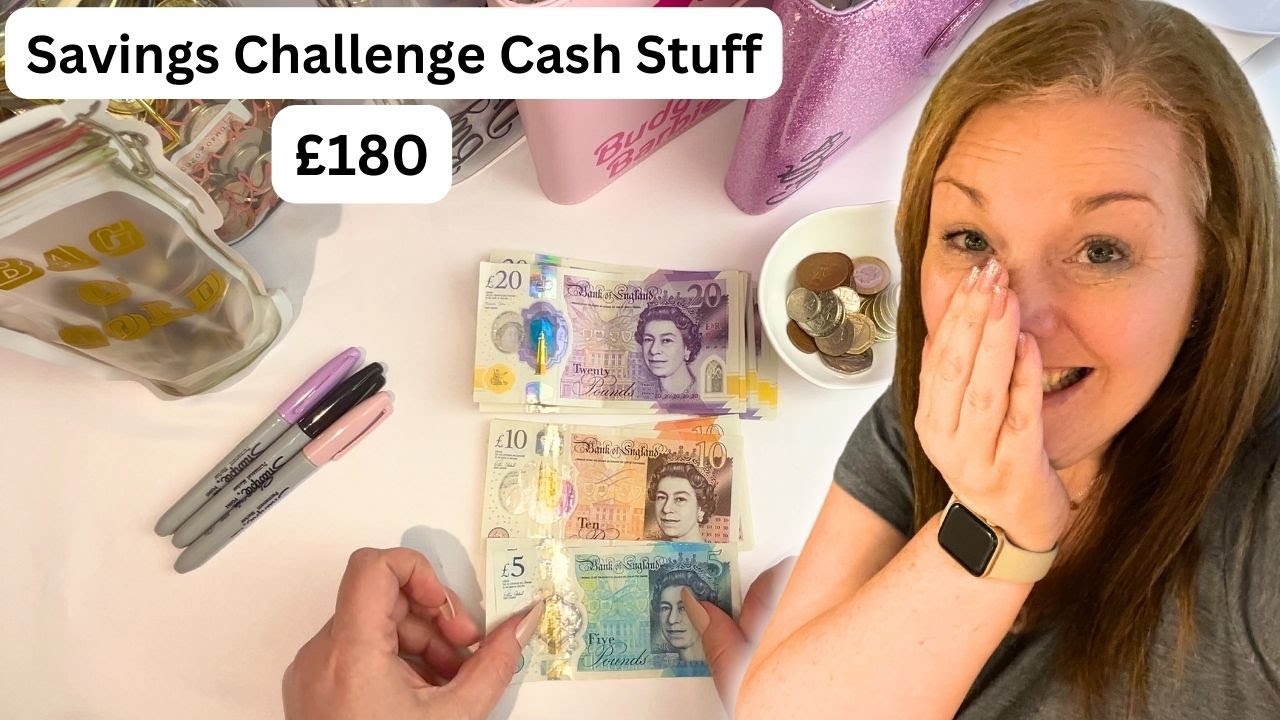 Saving Challenge Cash Stuffing | £180 Cash Stuff - YouTube