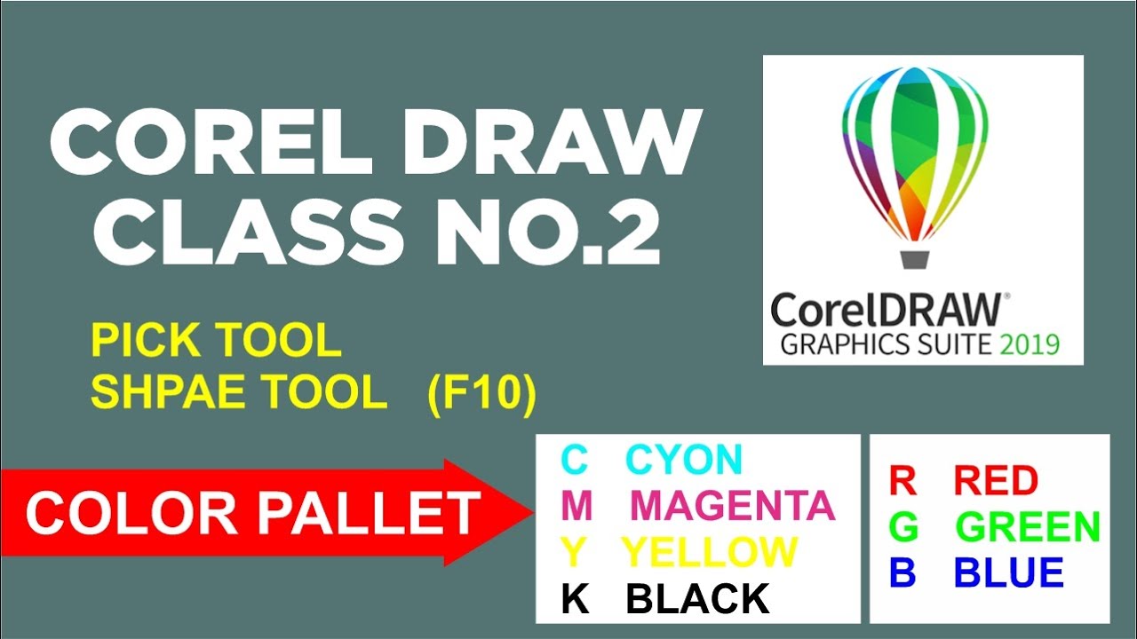 Corel Draw 2019 | Class No.2 | Pick Tool, Shape Tool & Color Pallete ...