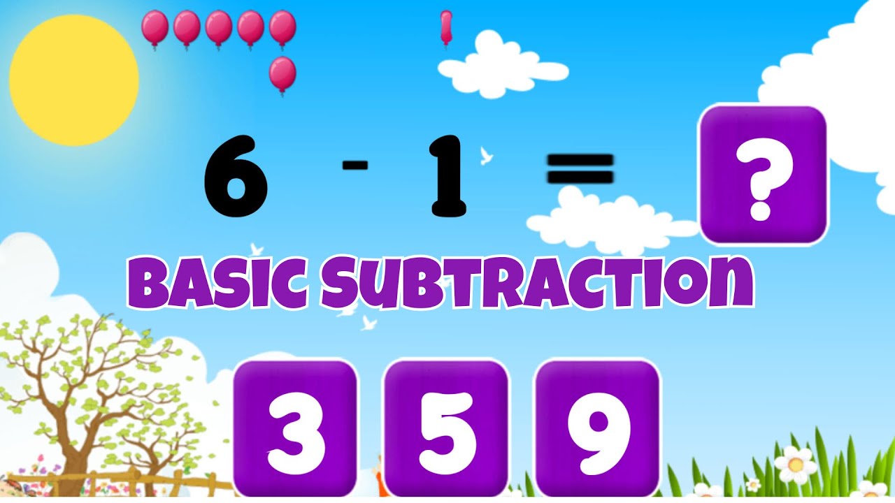 Subtraction for Kids | Basic Math Subtraction for Kids | Kindergarten Educational Video - YouTube