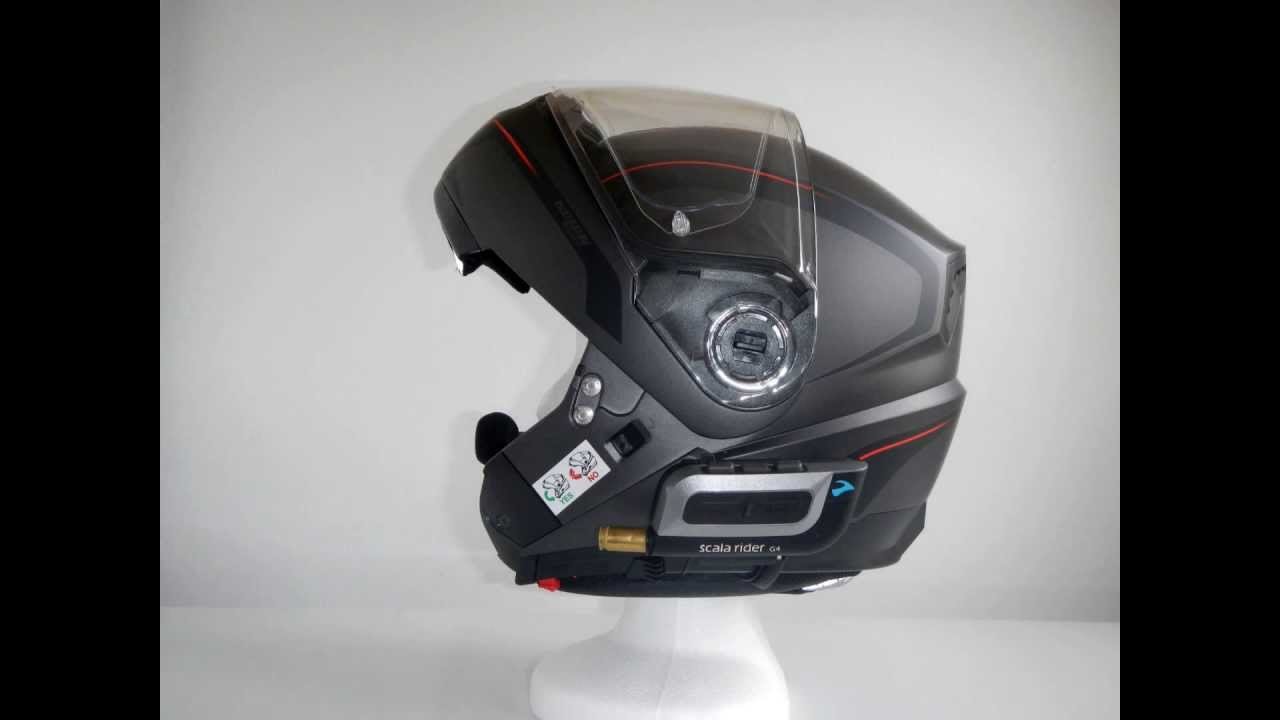 Nolan N104 with custom mount Scala G4 - YouTube
