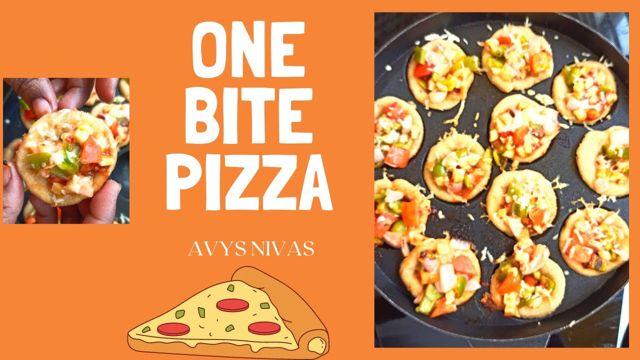 One Bite Pizza || Mini Pizza || No Maida || No Yeast || No Eno || Pan ...