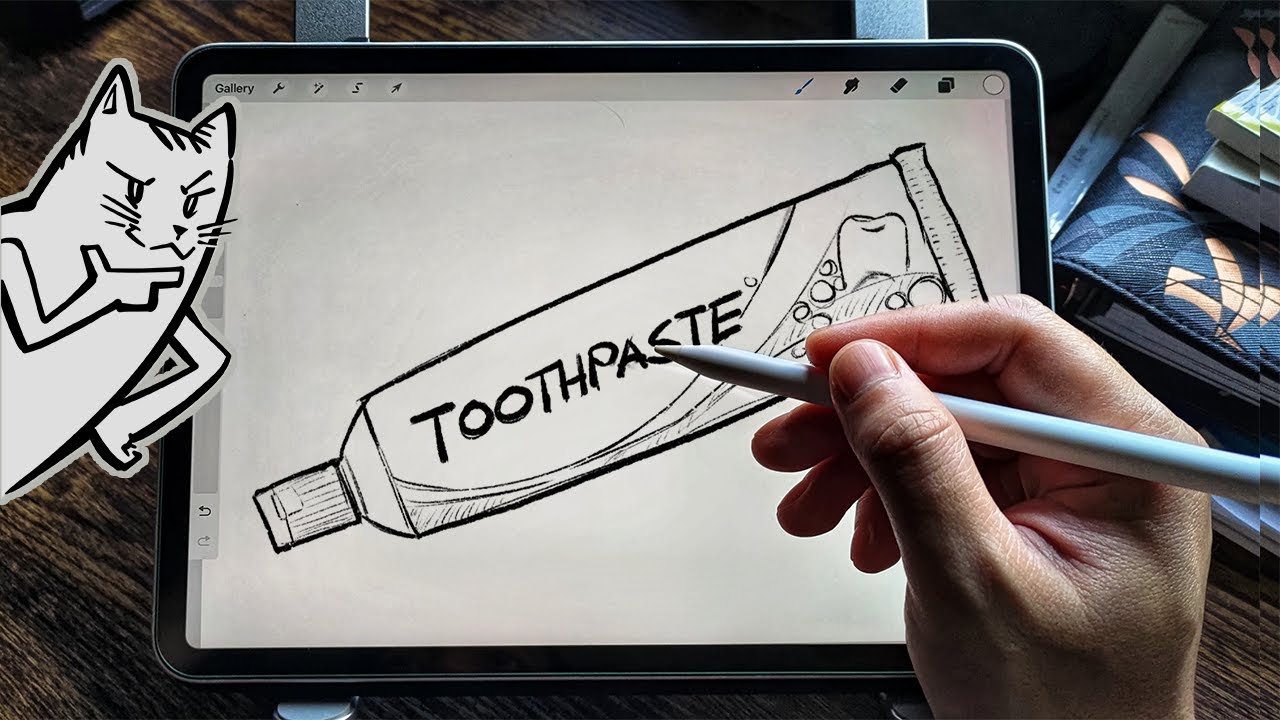 How to draw a tube of toothpaste - Easy Drawing Tutorial - YouTube