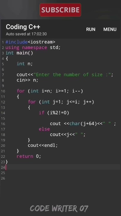 Best C Pattern Program Tutorial Video 💯🧠 Shorts Coding Youtubeshorts Codewriter07 Youtube