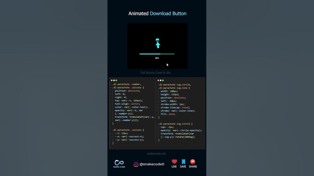 Animated Download Button Cssanimation Html Css Js Csstips Coding Designtips Frontend 