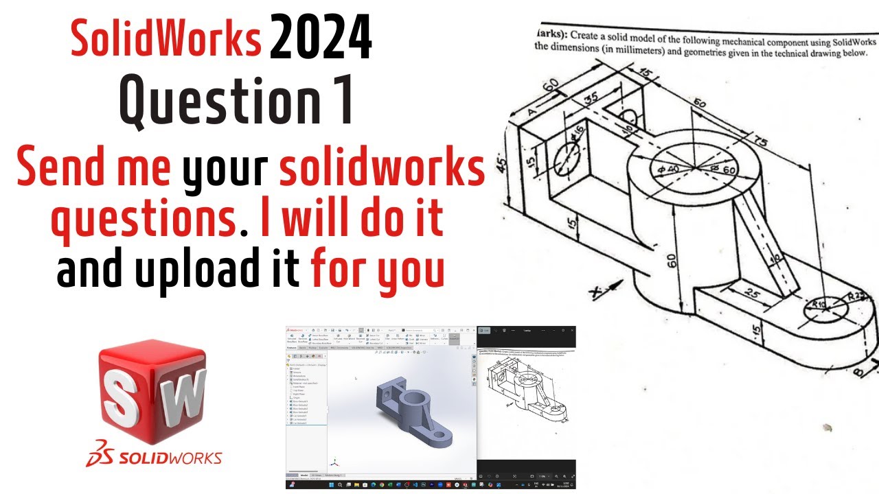 Solidworks exercises question 1 - YouTube