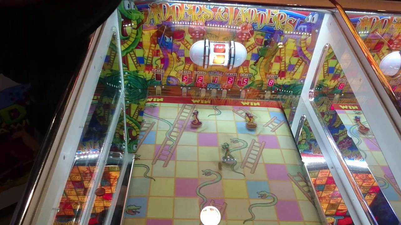 Playing The Adders & Ladders Ticket Coin Machine In The Arcades - YouTube