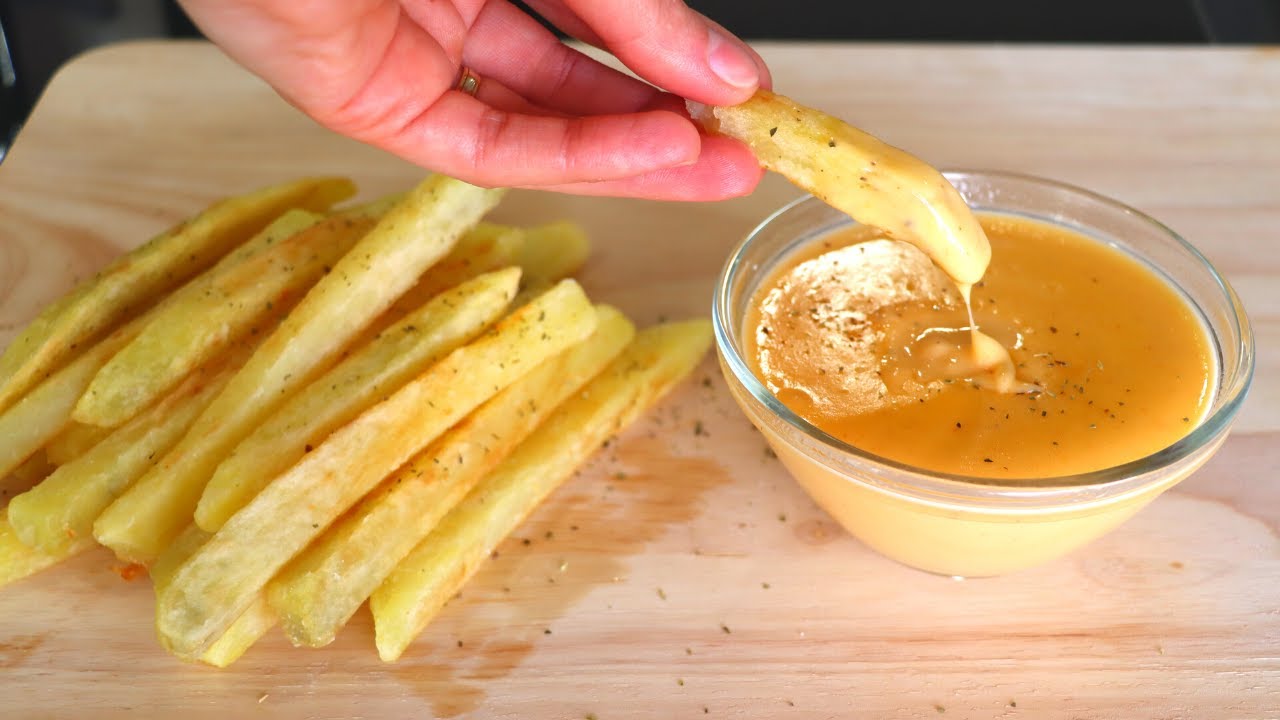 🔥 Papas fritas y salsa de queso // Cómo hacer patatas fritas - YouTube