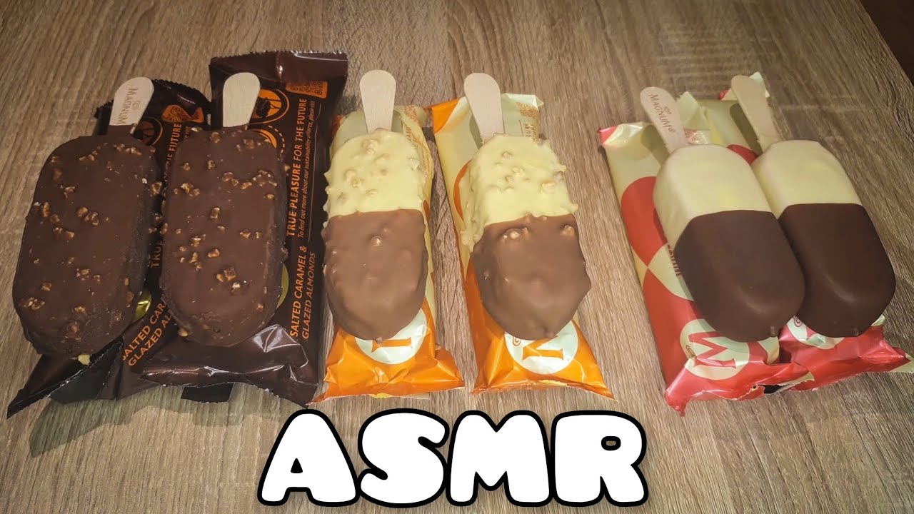 Magnum Ice Cream Asmr Mukbang 🍨🍦 Almond Berry Salted Caramel Eating Mouth Sounds No Talking