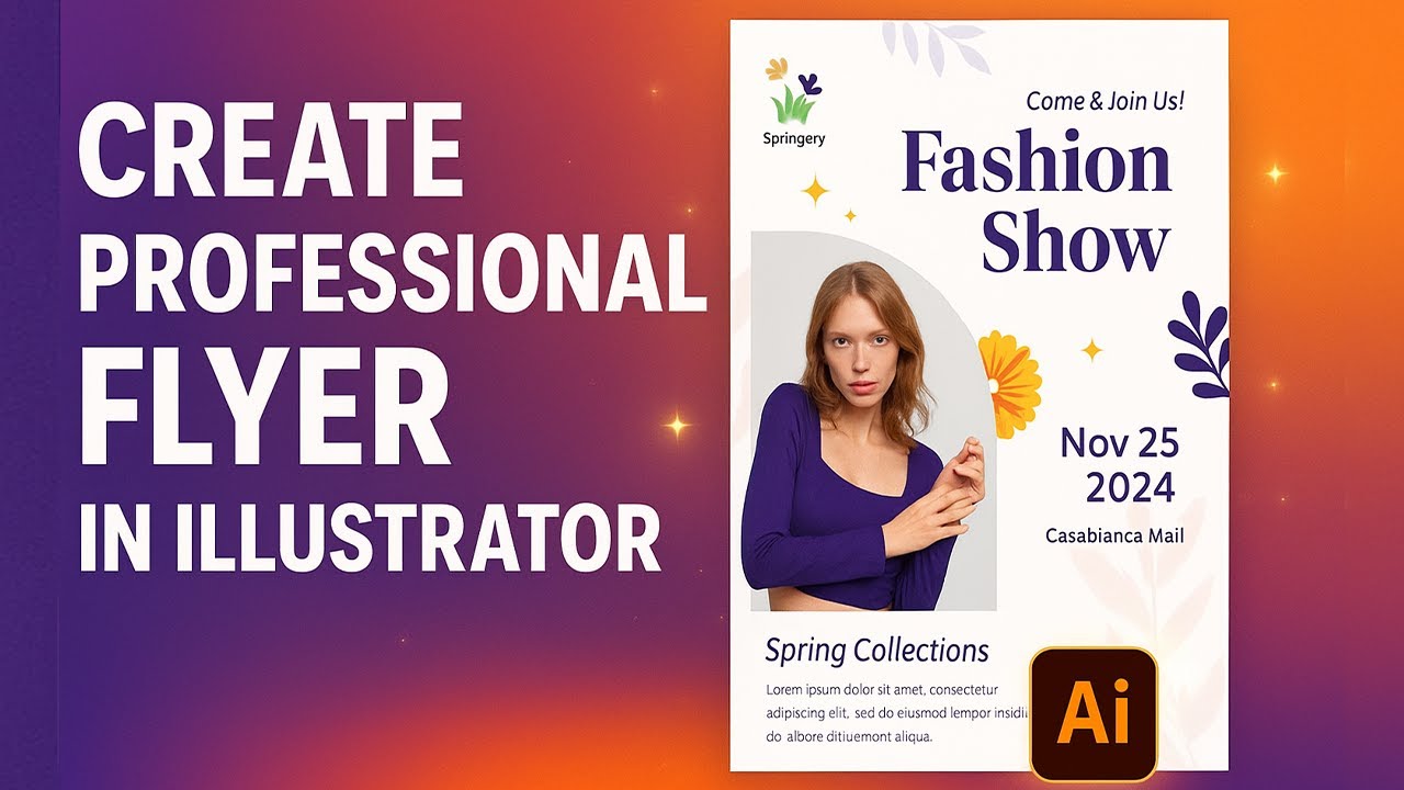 Create Professional Flyer in Illustrator | Adobe Illustrator Flyer ...
