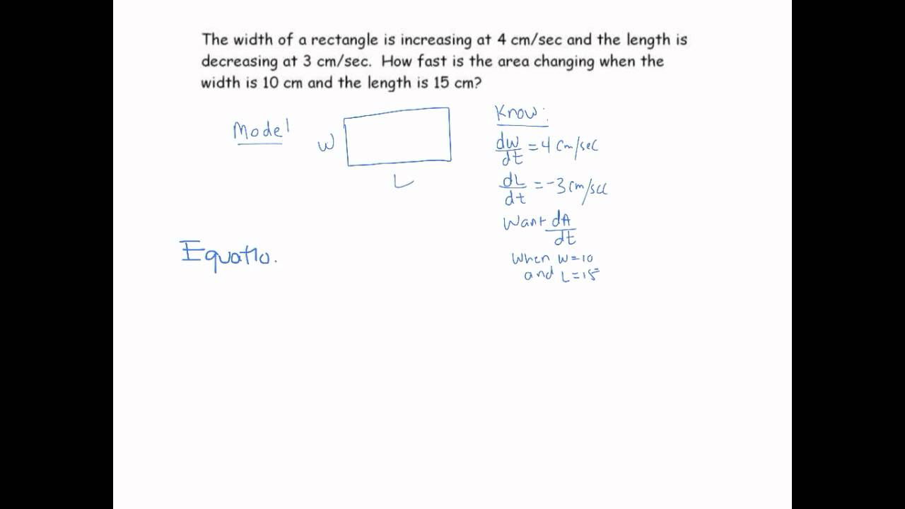 Related Rates: Growing Rectangle - YouTube