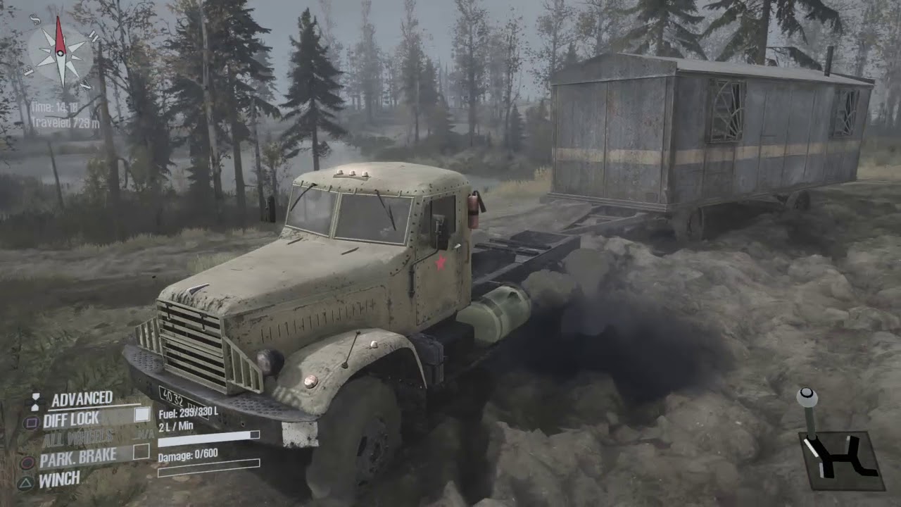 MudRunner: The slow progress of 1 staring deluge with the C-256 - YouTube