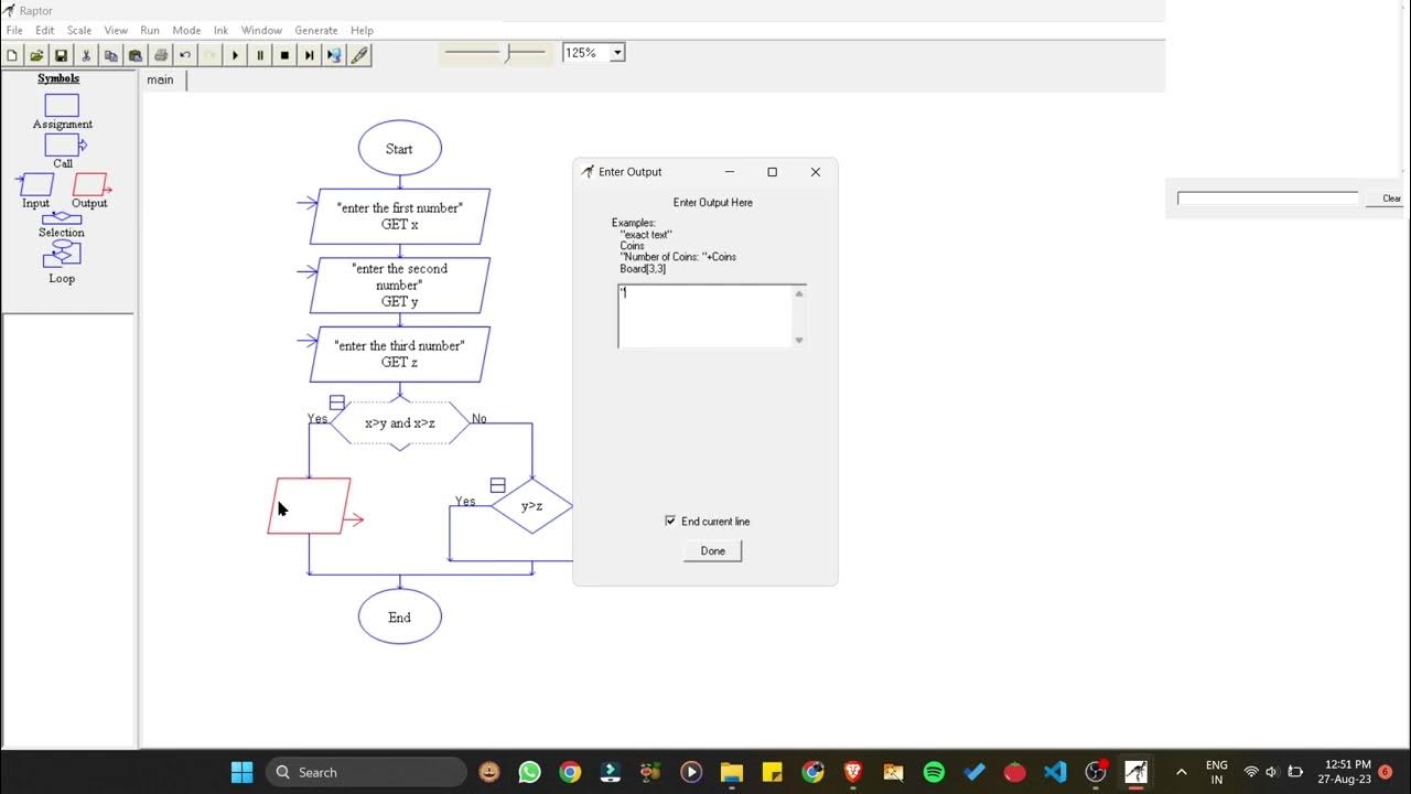 Raptor-Flowchart Computational thinking to find the greatest number out ...