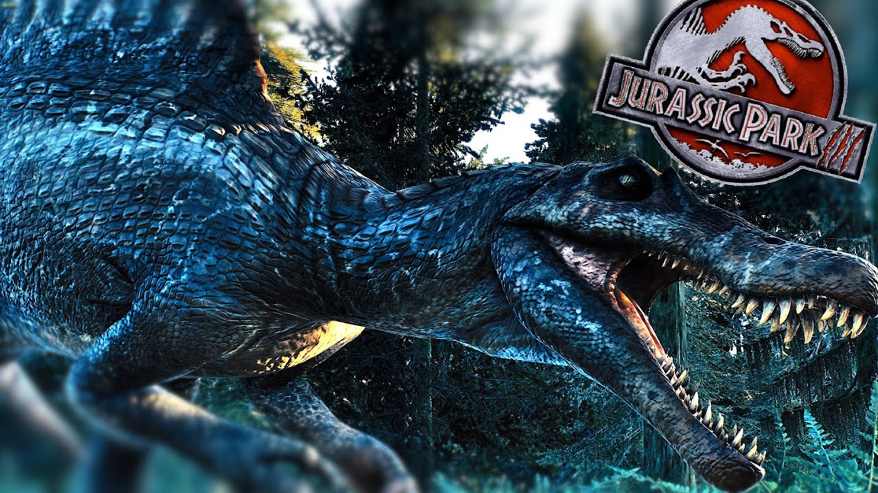JP3 Spinosaurus Breaks Out Fence Scene ! With Original JP3 Spino Roars ...