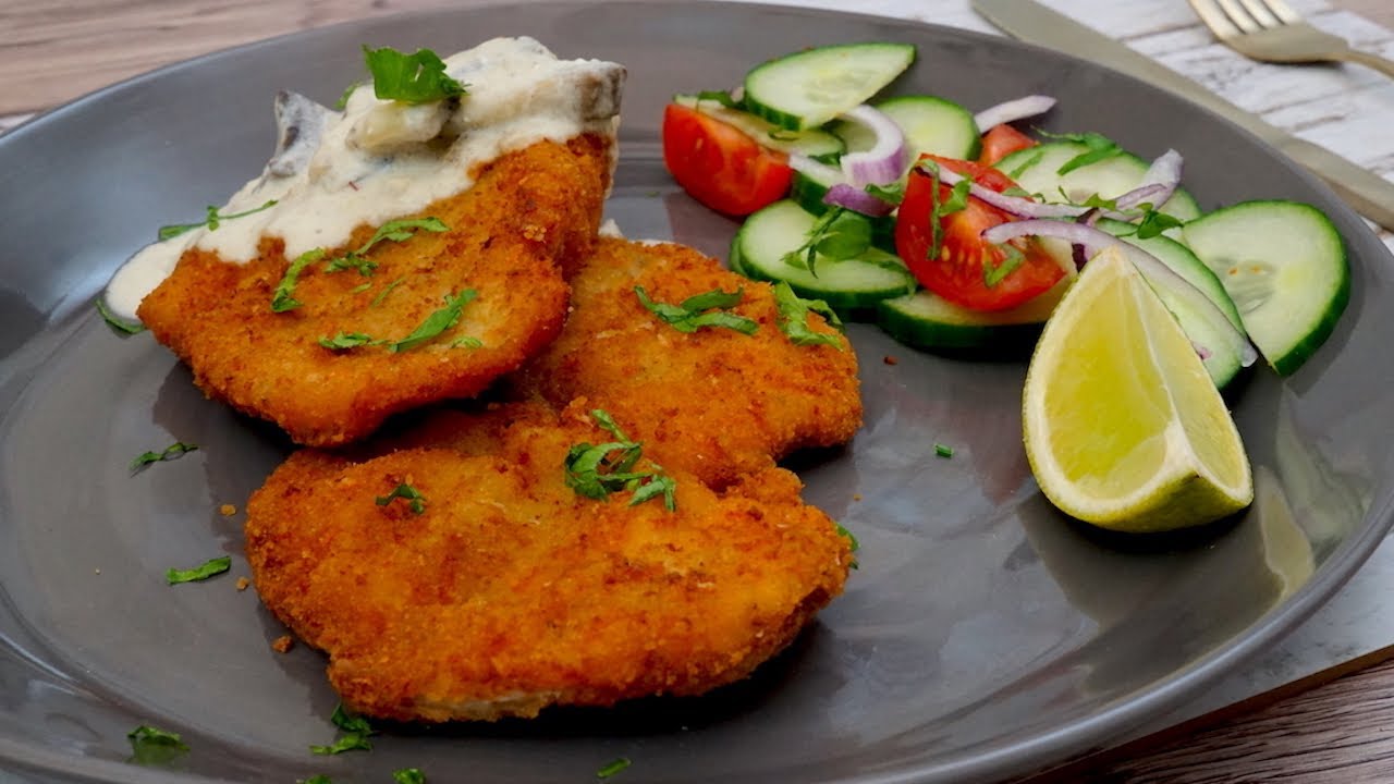 Chicken Schnitzel with mushroom sauce | Perfect Chicken Schnitzel ...