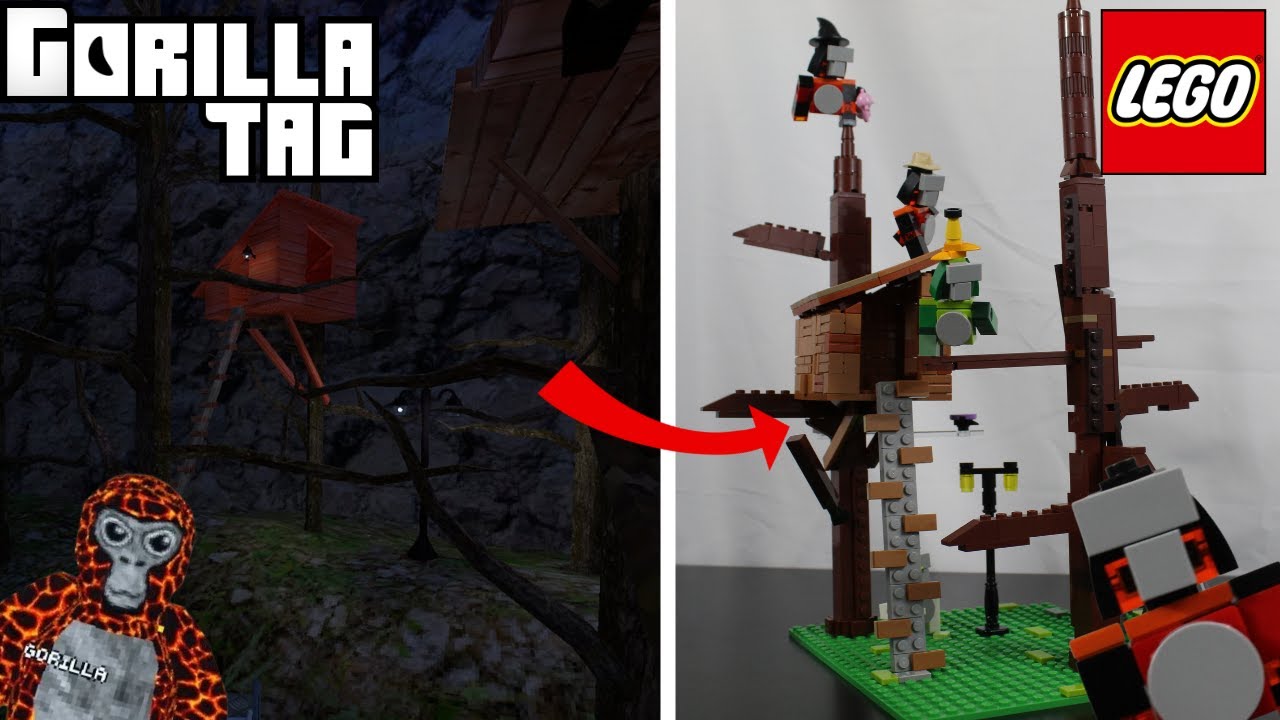 I made the Gorilla Tag treehouse in LEGO!!! - YouTube