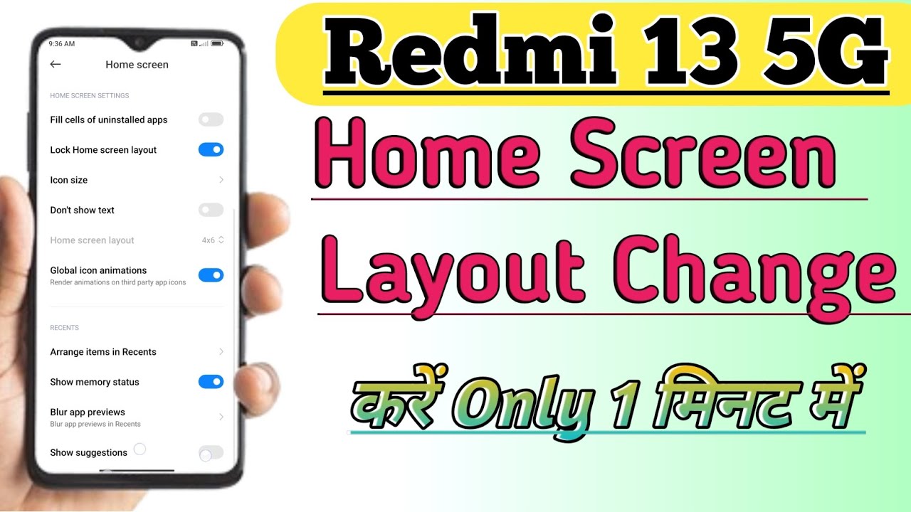 How to Change Home Screen Layout In Redmi 13 5G Phone | Home Screen ...
