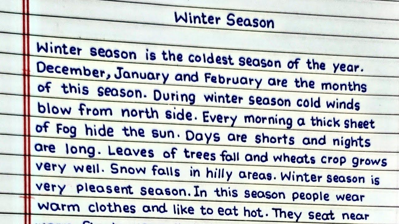 Winter Season Essay Writing in English ||Essay on Winter Season||Short ...