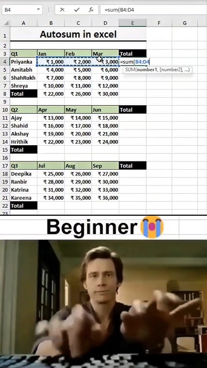 Autosum in excel 💯 #exceltutorial #exceltips #exceltricks #spreadsheets - YouTube