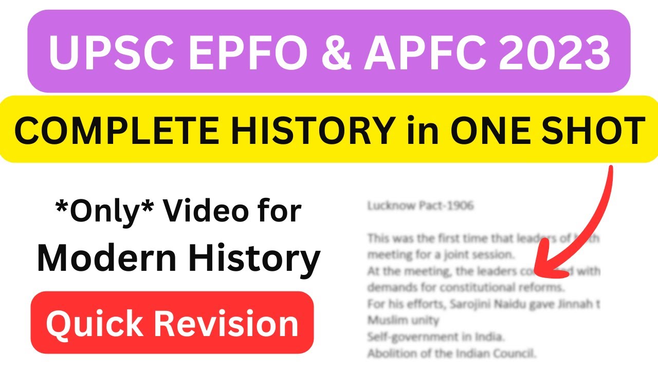 Complete Modern History for epfo apfc 2023 - YouTube