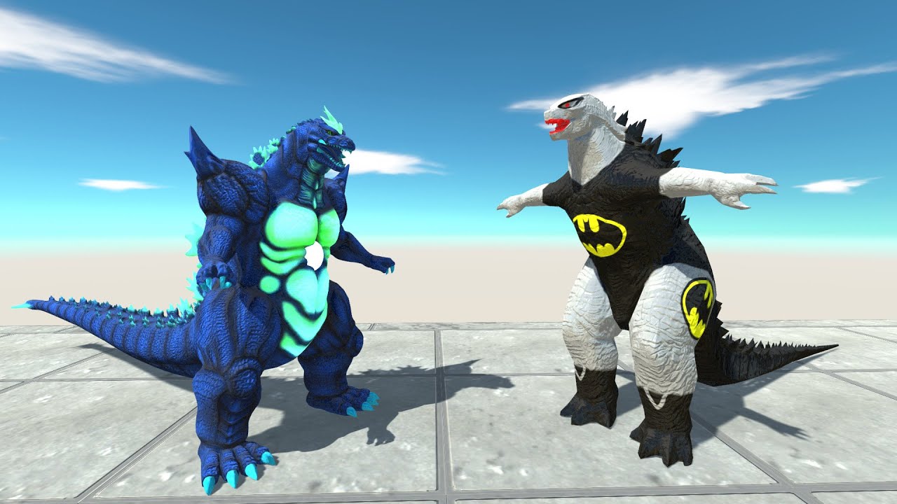 BLUE SUPER GODZILLA VS BATMAN GODZILLA 2014 - Animal Revolt Battle ...