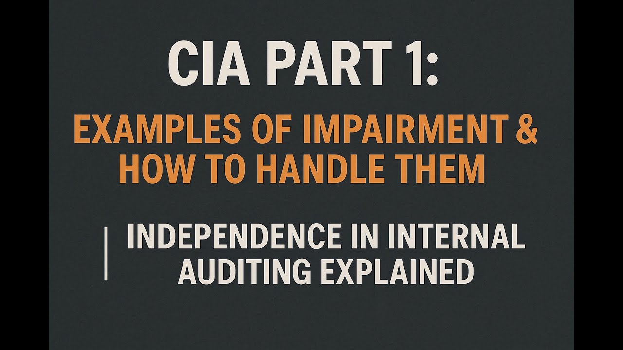 CIA Part 1: Examples of Impairment & How to Handle Them - YouTube