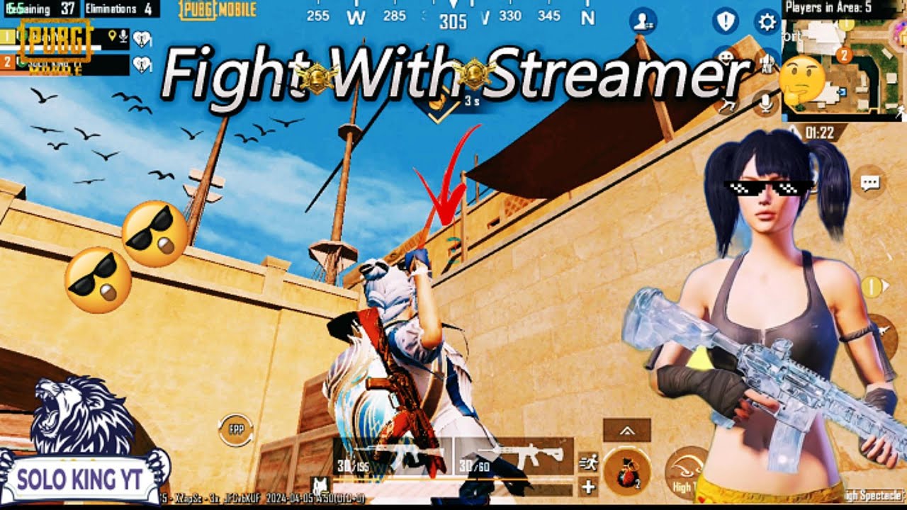 FIGHT WITH STREAMER @BlackHawkLives | PUBG MOBILE | SOLO KING GAMING ...