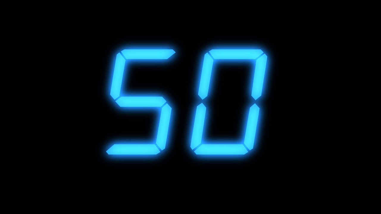 50 to 0 Countdown [Blue Neon] - YouTube