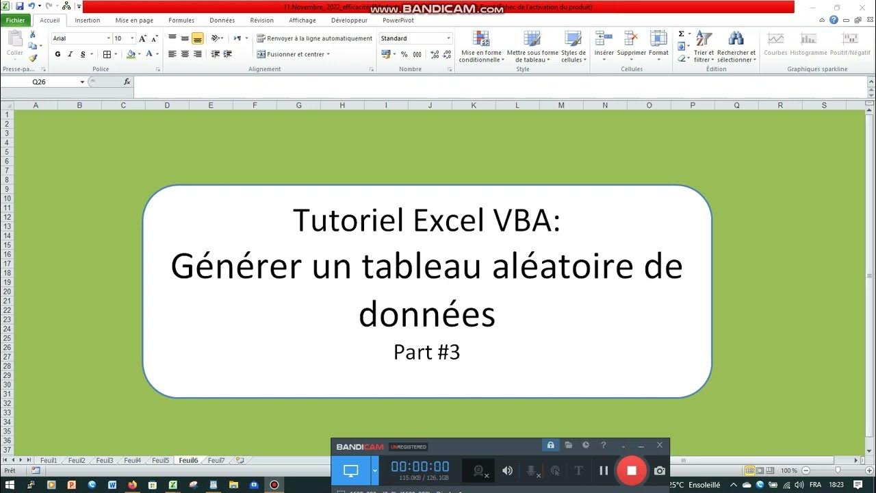 Tutoriel Excel VBA: Générer un tableau de données aléatoires (Part #3) - YouTube
