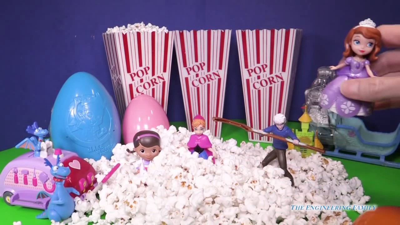 SURPRISE EGG Popcorn Surprise Egg Elsa Frozen Disney Toys Video - YouTube