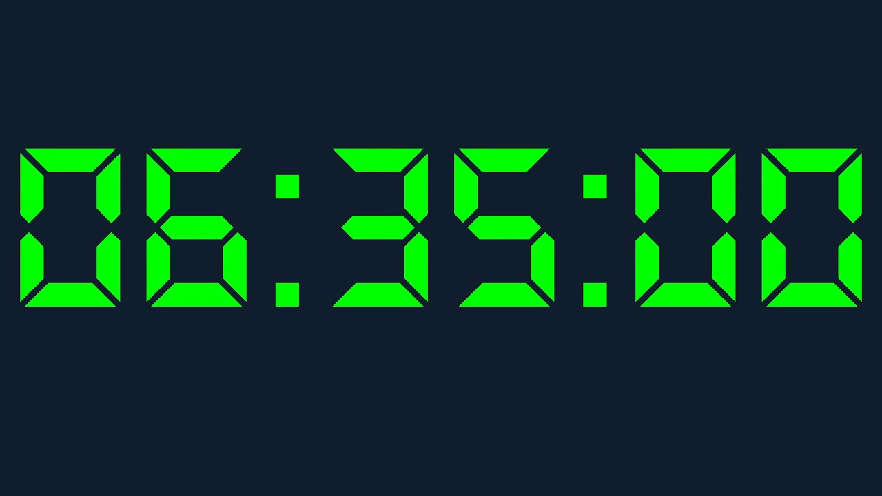 6 hours 35 minutes Timer Digital Countdown Digital - YouTube
