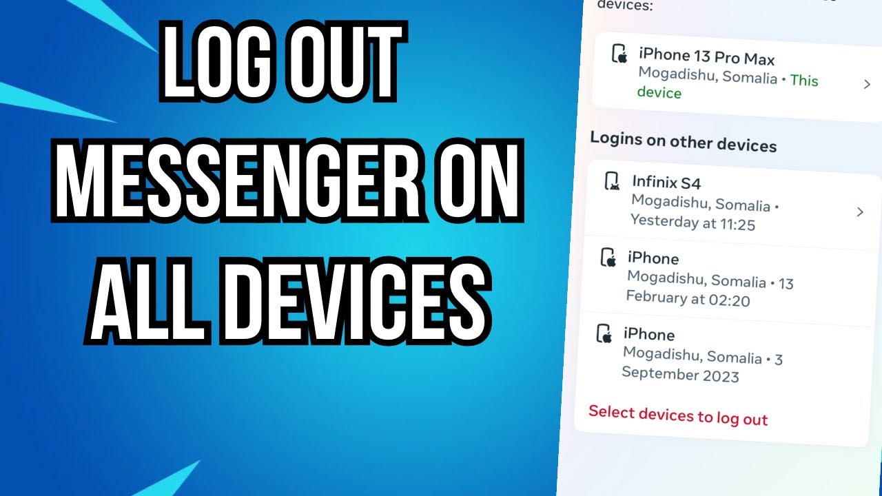 How To Logout Of Facebook Messenger On All Devices - YouTube