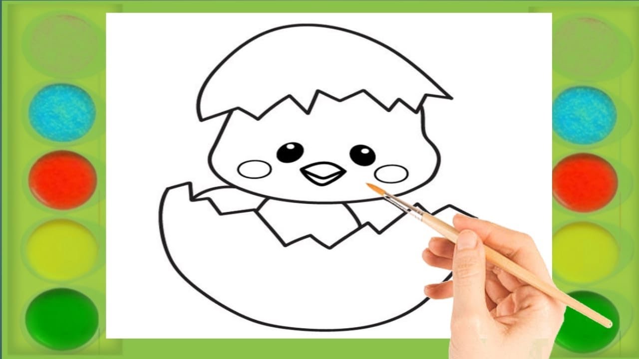 Chicken 🐣 Hatching drawing for kids II Draw Chicken Hatching II Chicken ...