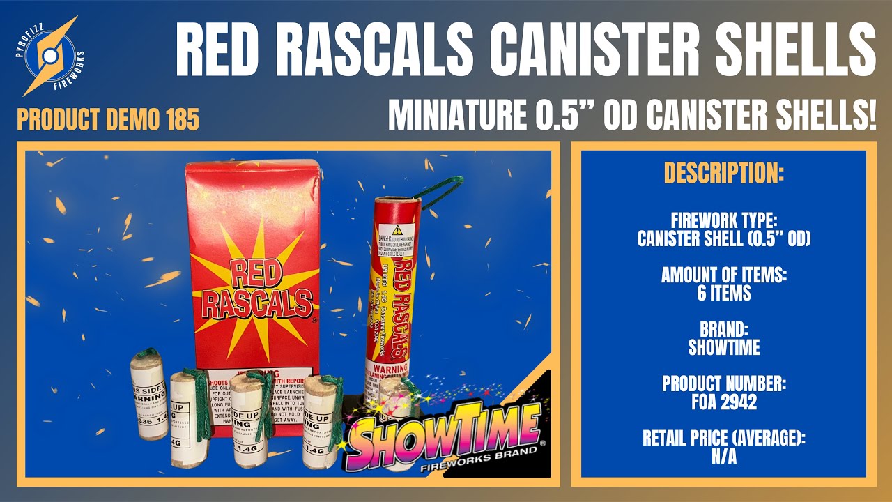 Red Rascals Canister Shells by ShowTime Fireworks - YouTube