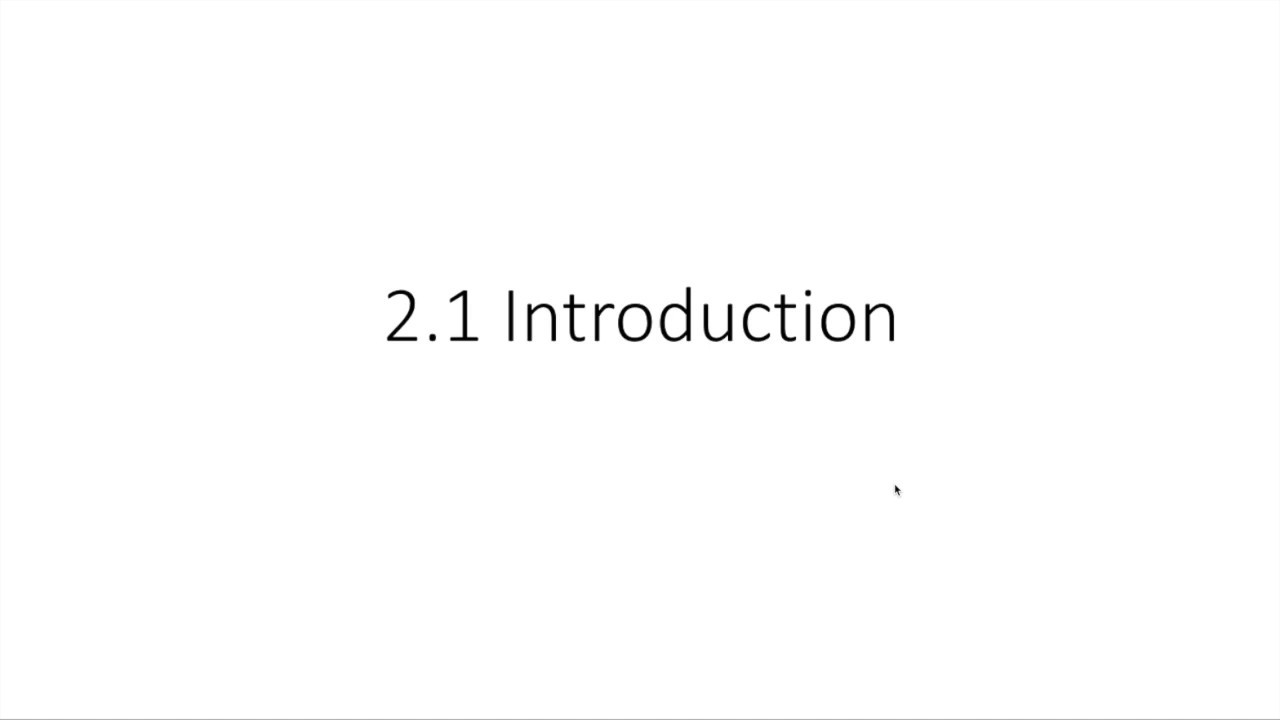 2.1 Introduction - YouTube