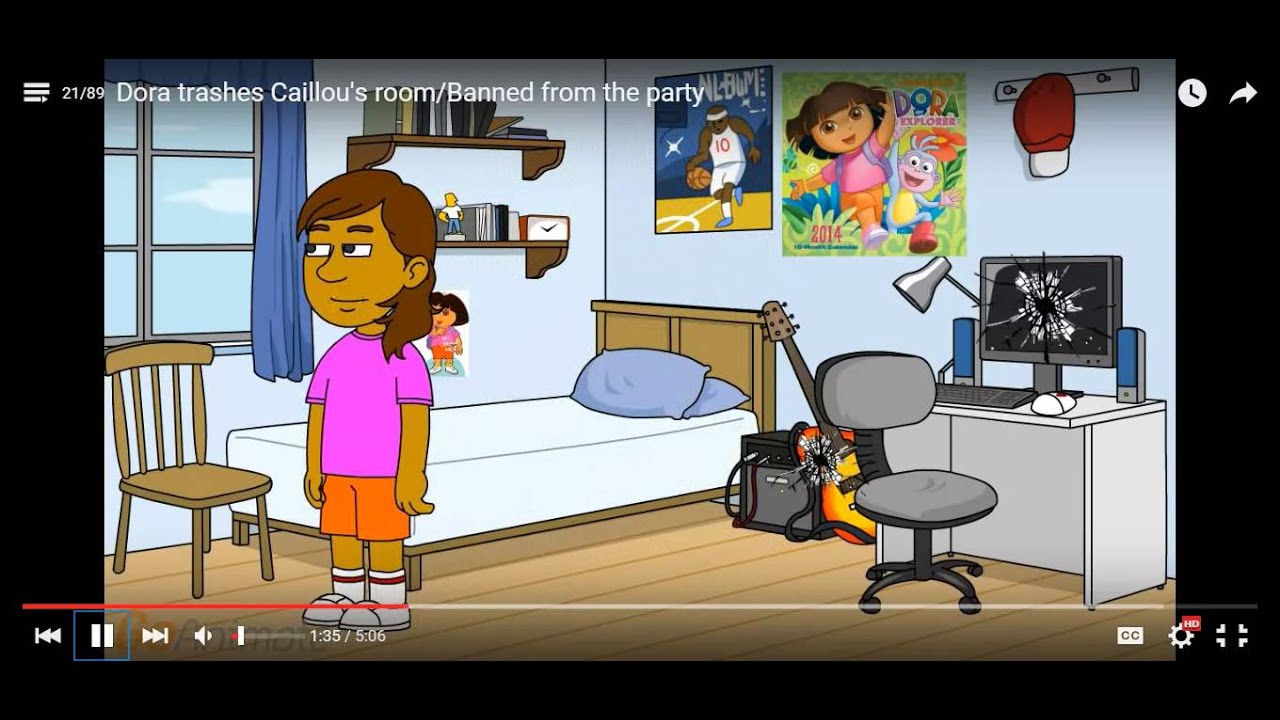 ActivistVictor reacts to "Dora trashes Caillou's room/Banned from the party" - YouTube