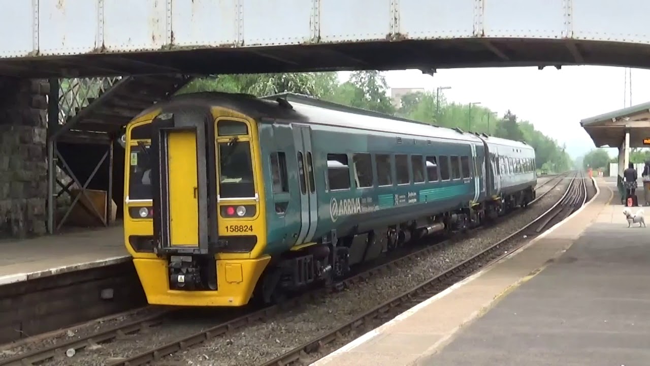 Westbound ATW Class 158, Newtown Station, Powys - YouTube
