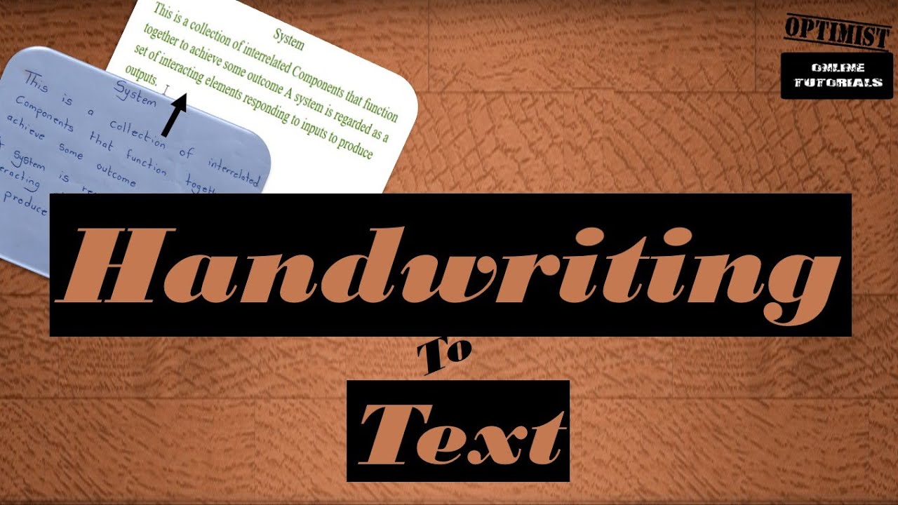 How To Convert Handwriting To Text YouTube How To Convert Handwriting To Text YouTube