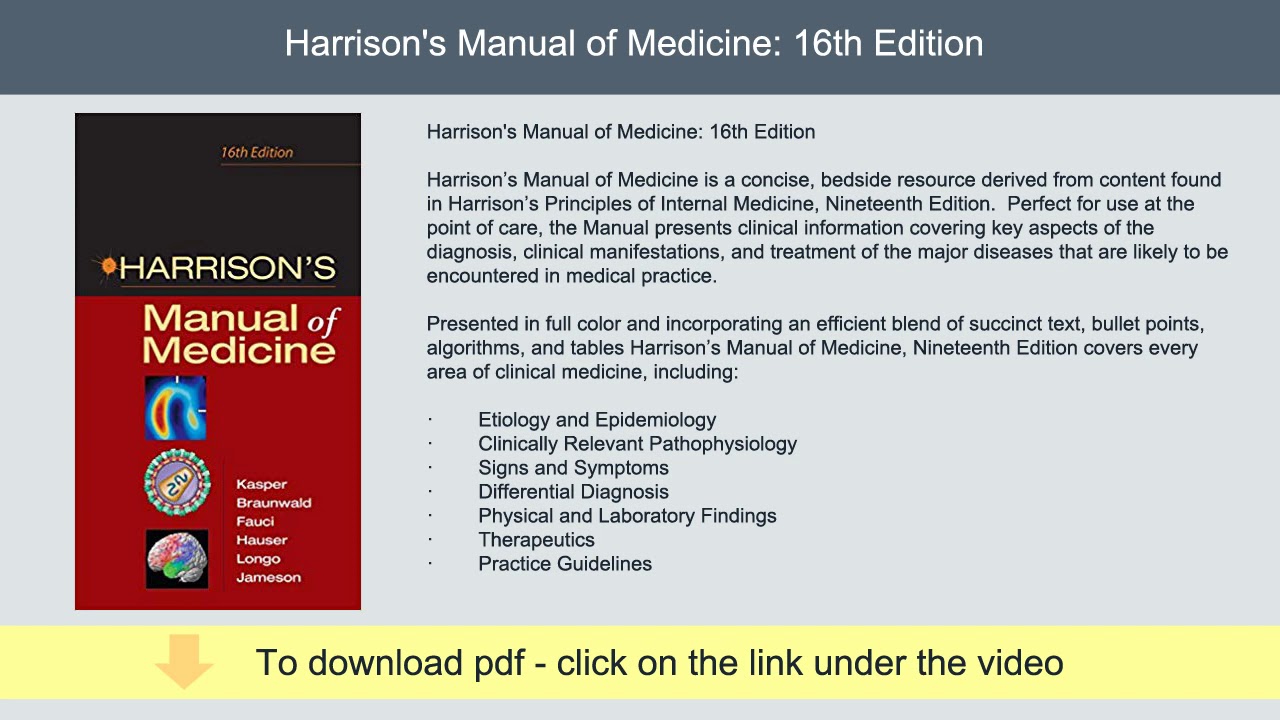 Harrison's Manual of Medicine: 16th Edition | PDF - YouTube