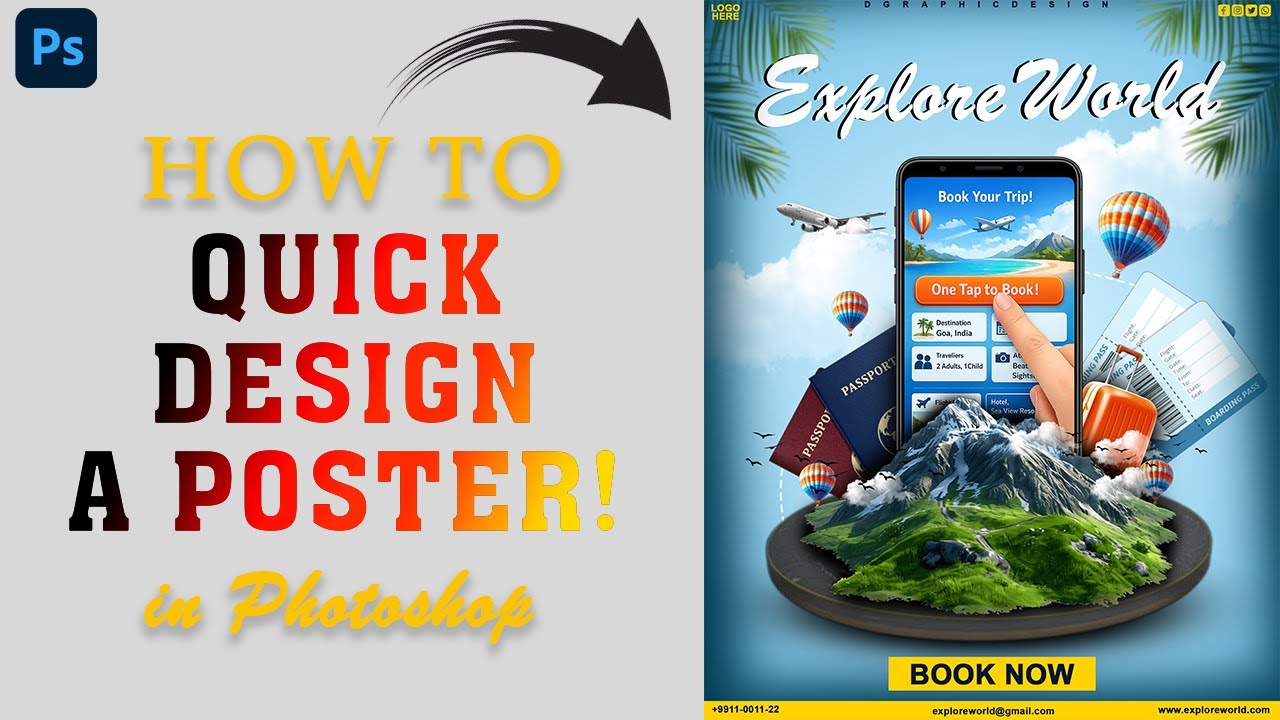Design a Stunning Travel Poster in Photoshop 2026 – Step-by-Step ...