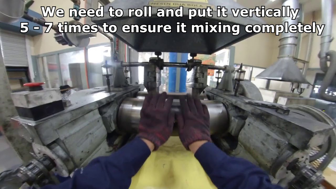 polymer two mill roll machine - YouTube