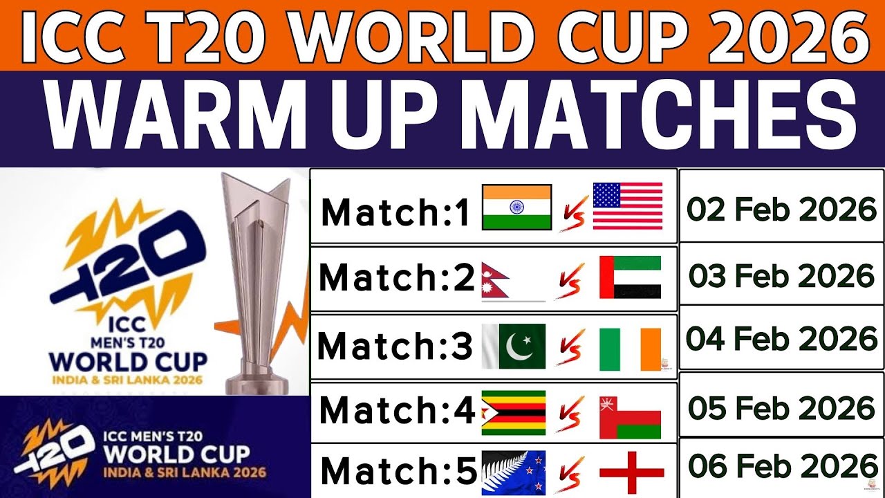 ICC T20 World Cup 2026 Warm Up Matches Schedule |T20 World cup Warm up ...