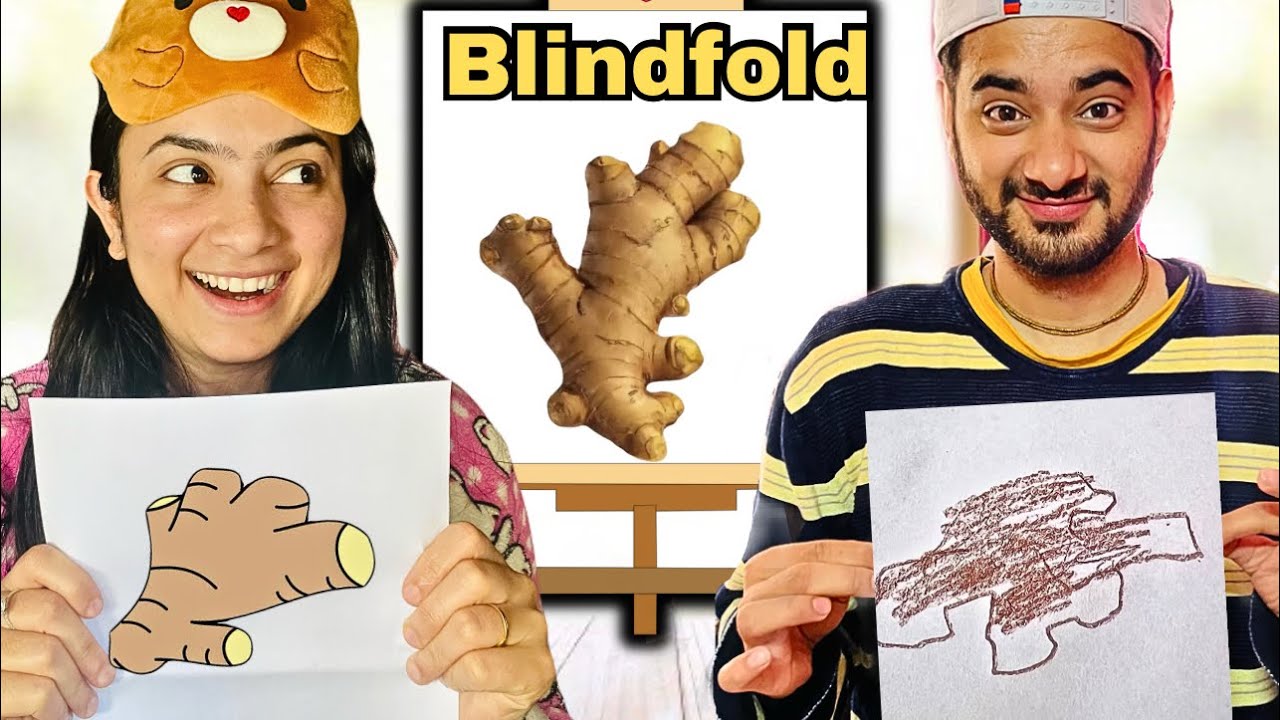 BLINDFOLD Drawing CHALLENGE 😂(draw it or eat it)II - YouTube