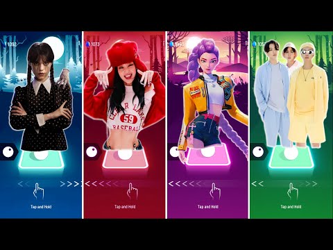 Wednesday Adams vs Jennie Solo and Jisoo Flower vs KPop Demon Hunters vs BTS and Blackpink Songs