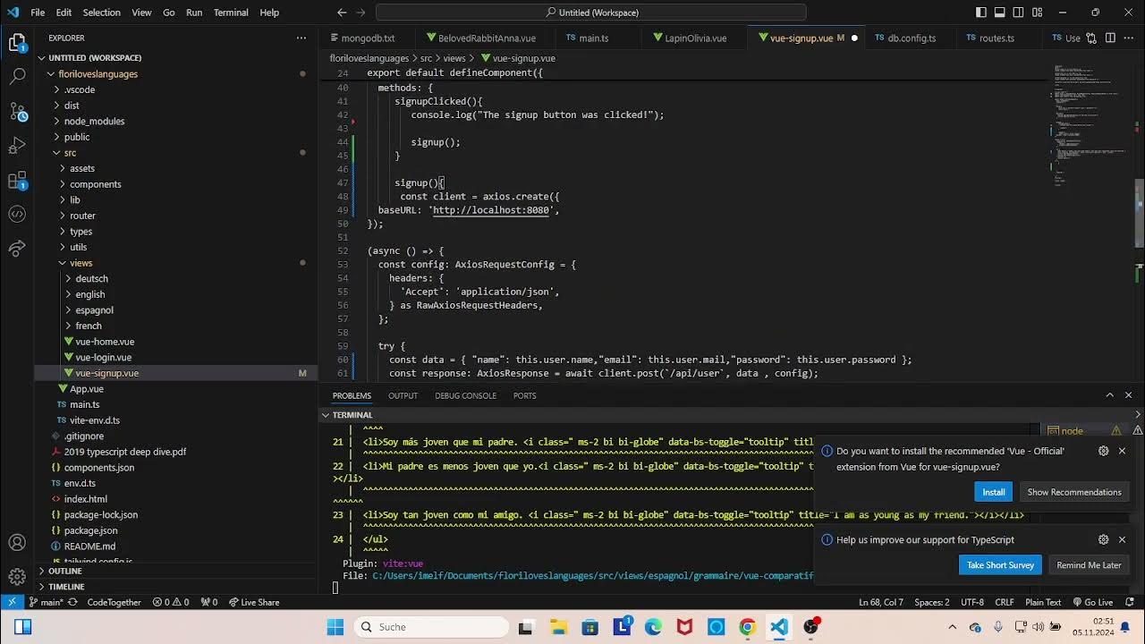 Implement Sign up and Login in the back-and frontend in a web application Part 3 - YouTube