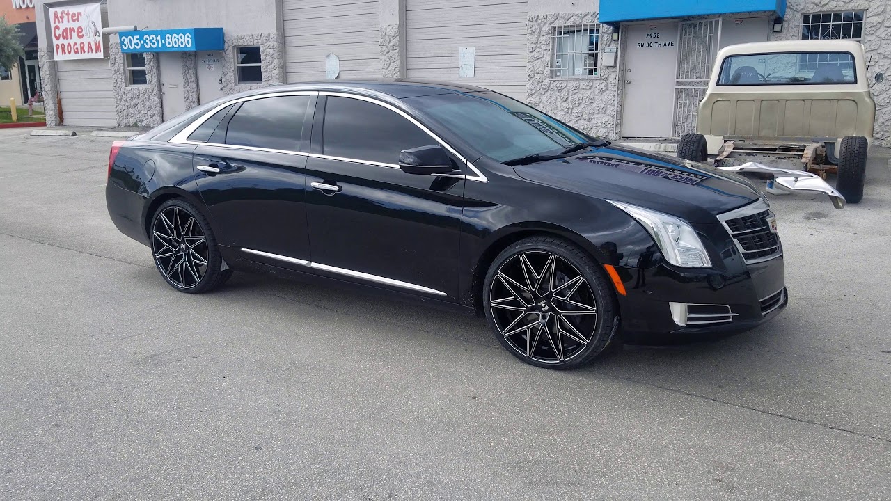 22" Ravetti M5 Black Wheels Cadillac XTS Review Custom Rims and Tires ...