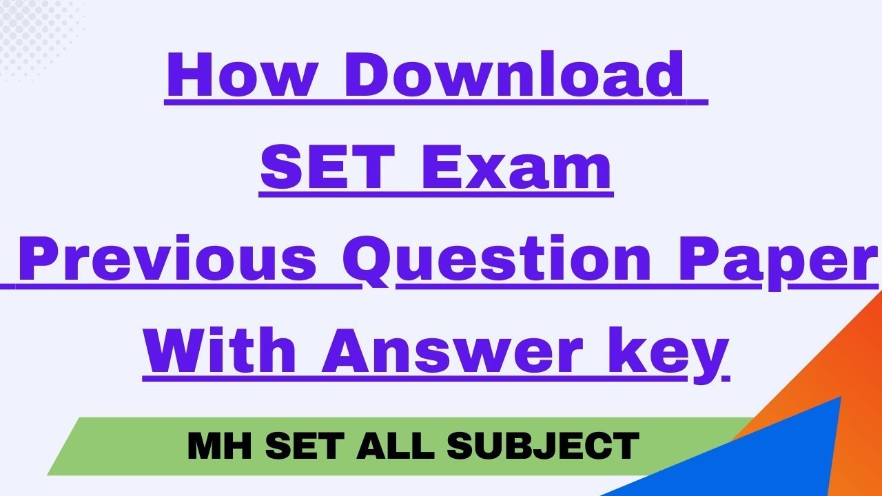 How to download Mh SET Exam Previous Question Paper With Answer ...