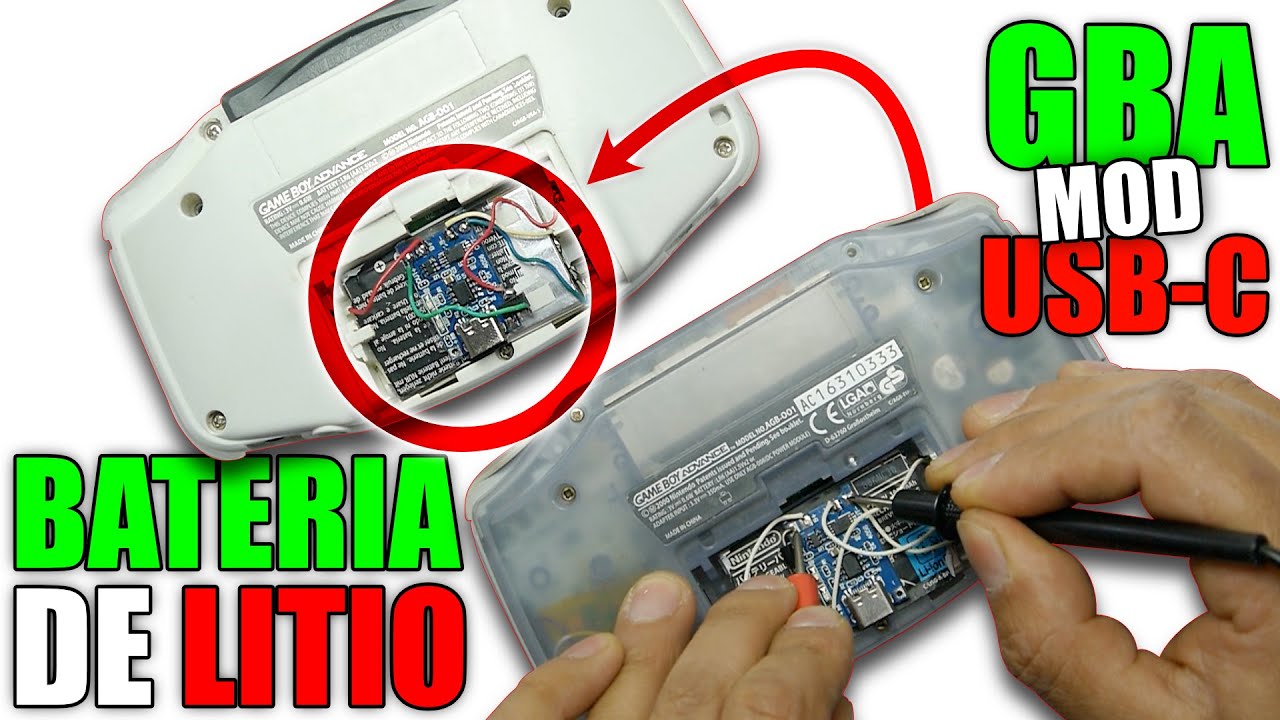 Carga via USB-C MOD para GAMEBOY ADVANCE - YouTube