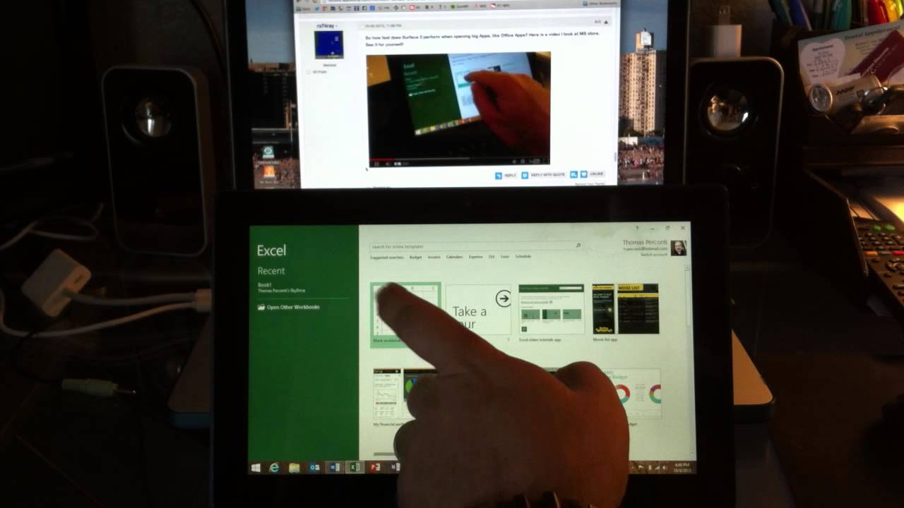 Performance of tweaked Surface RT vs. Surface 2 (opening Office RT apps) - YouTube