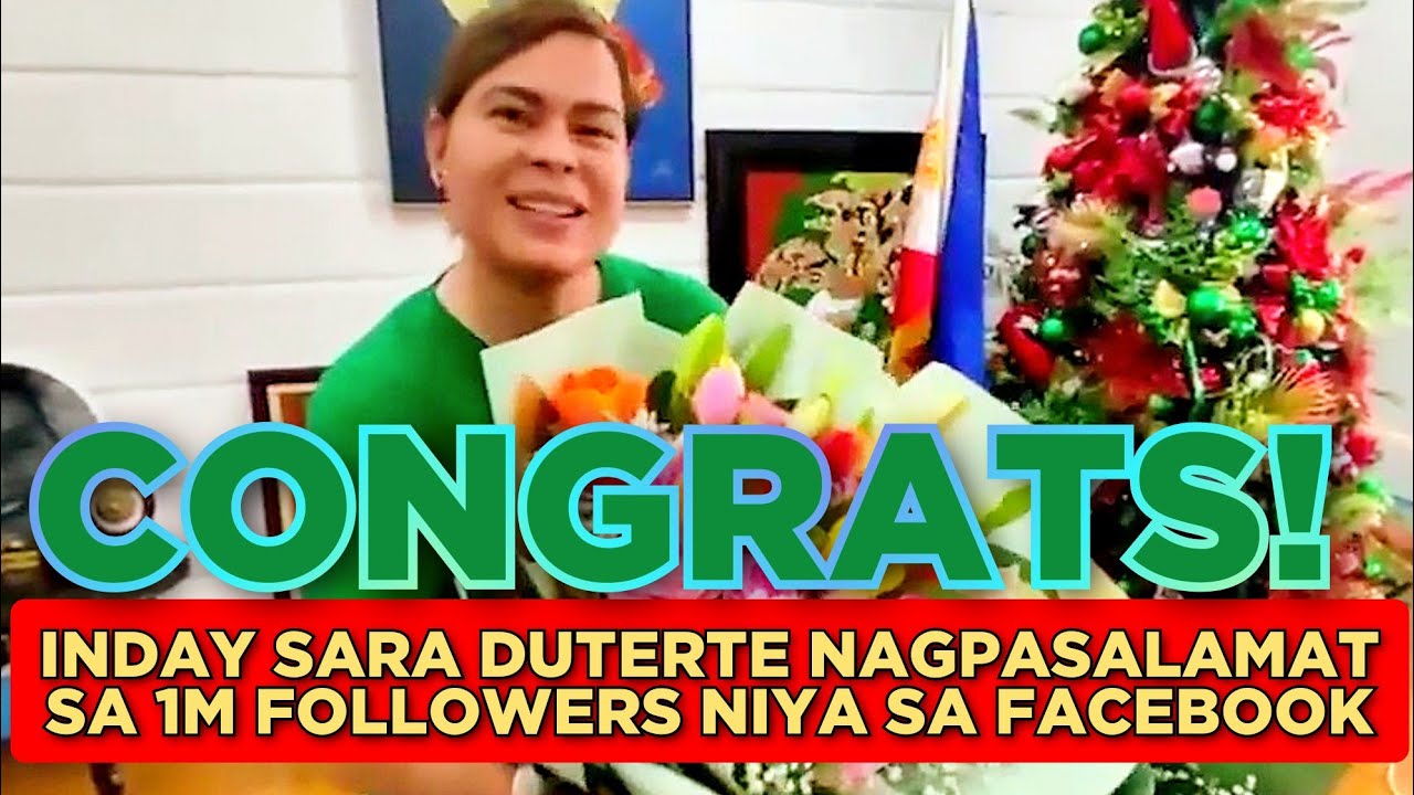 Inday Sara Duterte, Nagpasalamat Sa 1M Followers Niya Sa Facebbok - YouTube