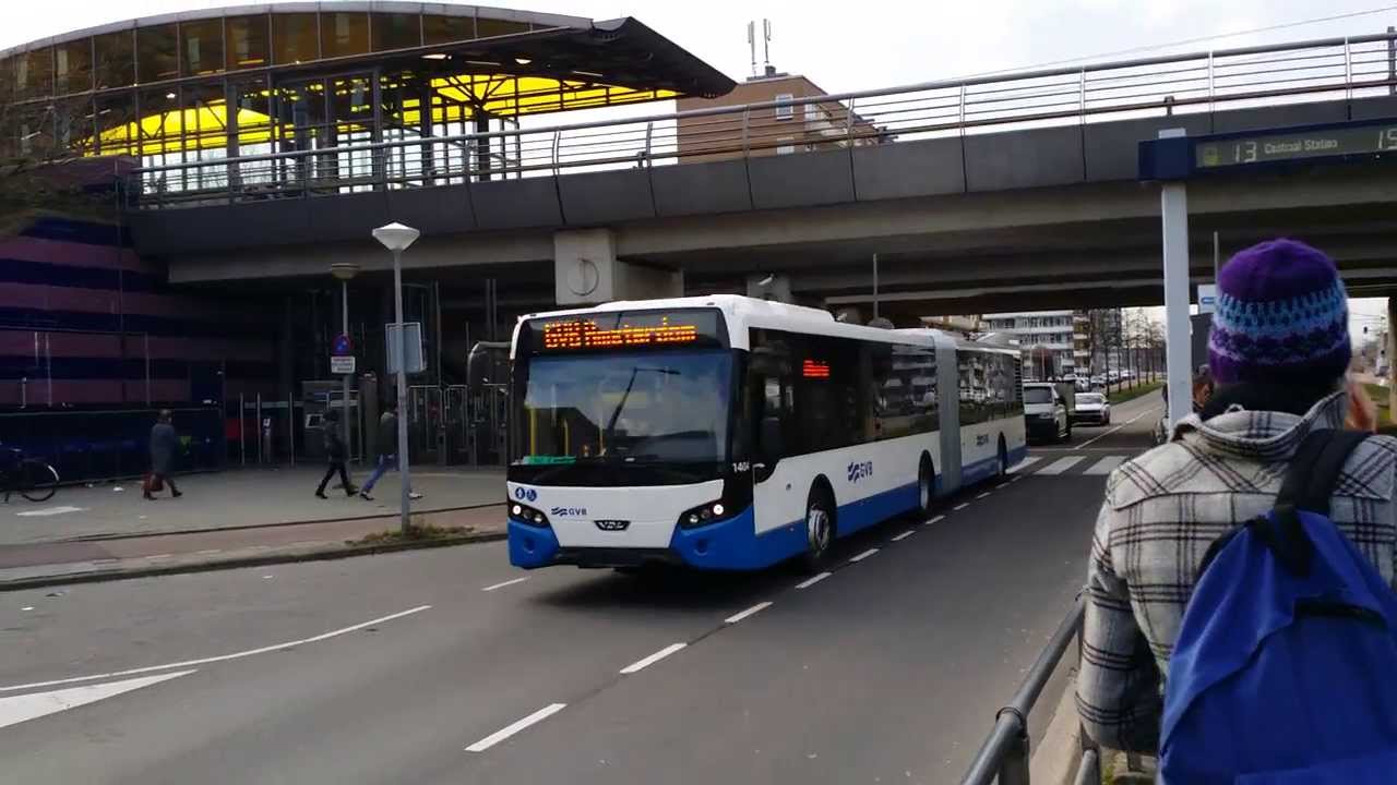 GVB Amsterdam nieuwe gelede VDL bus testrit - YouTube
